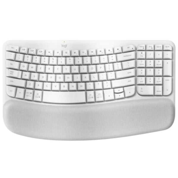 Buy the Logitech Wave Keys Wireless Ergo Keyboard White Wireless Ergo ...